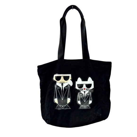 Karl Lagerfeld | Bags | Karl Lagerfeld Paris Black Tote Bag With Iconic ...